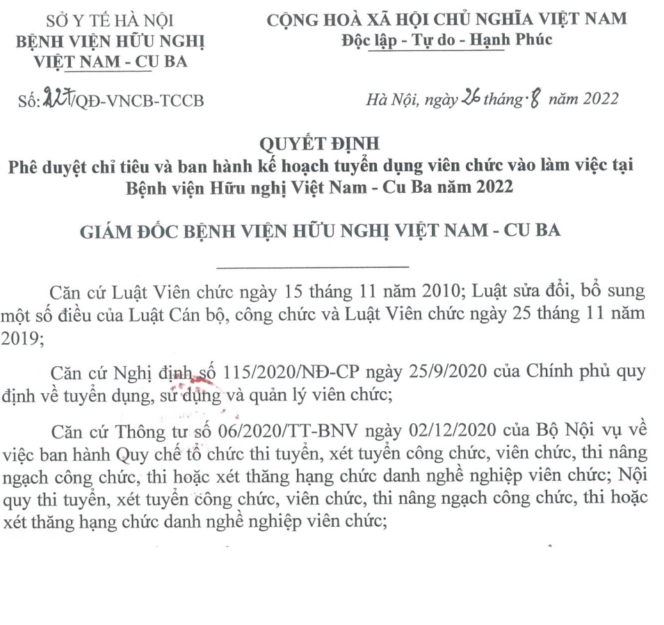 Phê duyệt chỉ tiêu và ban hành kế hoạch tuyển dụng viên chức vào làm ...